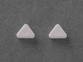 Pill Finder: W 421 White Three-sided - Medicine.com
