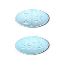 Pill Finder: Logo 50 5673 Blue Elliptical / Oval - Medicine.com