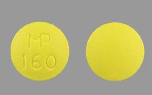 Pill Finder: MP 160 Yellow Round - Medicine.com