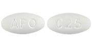 Pill Finder: APO C25 White Elliptical / Oval - Medicine.com