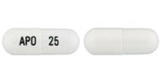 Pill Finder: APO 25 White Capsule-shape - Medicine.com