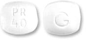 Pill Finder: G PR 40 White Four-sided - Medicine.com
