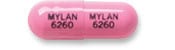 Pill Finder: MYLAN 6260 MYLAN 6260 Pink Capsule-shape - Medicine.com