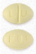 Pill Finder: LU F01 Yellow Elliptical / Oval - Medicine.com