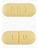Pill Finder: LU D03 Yellow Elliptical / Oval - Medicine.com