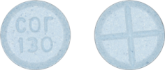 Pill Finder: cor 130 Blue Round - Medicine.com