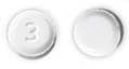 Pill Finder: 3 White Round - Medicine.com