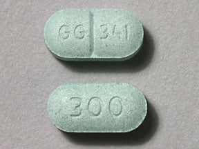Pill Finder: GG 341 300 Green Capsule-shape - Medicine.com