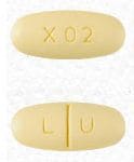 Pill Finder: LU X02 Yellow Elliptical / Oval - Medicine.com