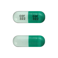 Pill Finder: cor 322 cor 322 Green Capsule-shape - Medicine.com