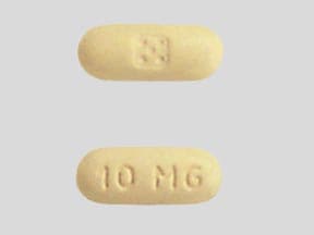Pill Finder: Logo 10 MG Yellow Capsule-shape - Medicine.com