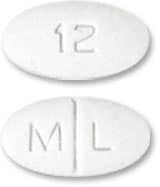 Pill Finder: M L 12 White Elliptical / Oval - Medicine.com