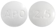 Pill Finder: APO 2.5 White Round - Medicine.com