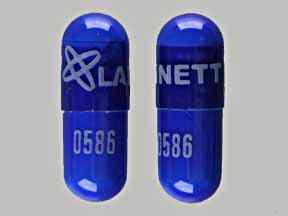 Pill Finder: Logo LANNETT 0586 Blue Capsule-shape - Medicine.com