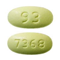 Pill Finder: 93 7368 Yellow Elliptical / Oval - Medicine.com