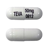 Pill Finder: TEVA 50 mg 0812 White Capsule-shape - Medicine.com