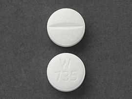 Pill Finder: W 735 White Round - Medicine.com