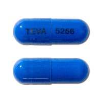 Pill Finder: TEVA 5256 Blue Capsule-shape - Medicine.com