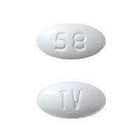 Pill Finder: TV 58 White Elliptical / Oval - Medicine.com