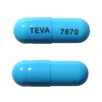 Pill Finder: TEVA 7670 Blue Capsule-shape - Medicine.com