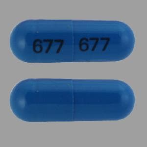 Pill Finder: 677 677 Blue Capsule-shape - Medicine.com