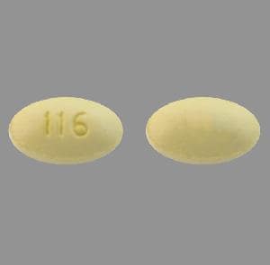 Pill Finder: 116 Yellow Elliptical / Oval - Medicine.com