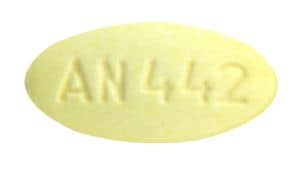 Pill Finder: AN 442 Yellow Elliptical / Oval - Medicine.com