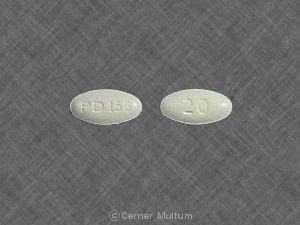 Pill Finder: PD 156 20 White Elliptical / Oval - Medicine.com