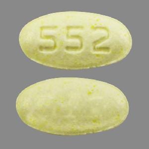 Pill Finder: 552 Yellow Elliptical / Oval - Medicine.com