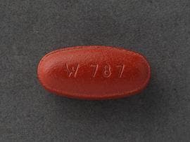 Pill Finder: W 787 Red Elliptical / Oval - Medicine.com