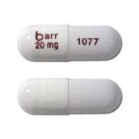 Pill Finder: barr 20 mg 1077 White Capsule-shape - Medicine.com