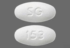 Pill Finder: SG 153 Yellow Elliptical / Oval - Medicine.com