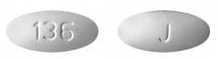 Pill Finder: J 136 White Elliptical / Oval - Medicine.com