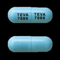 Pill Finder: TEVA 7593 TEVA 7593 Blue Capsule-shape - Medicine.com