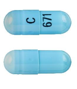 Pill Finder: C 671 Blue Capsule-shape - Medicine.com