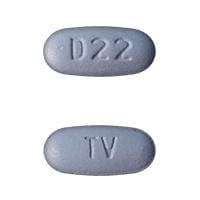 Pill Finder: TV D22 Blue Elliptical / Oval - Medicine.com