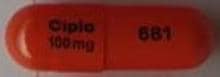 Pill Finder: Cipla 100 mg 681 Orange Capsule-shape - Medicine.com