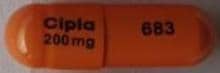 Pill Finder: Cipla 200 mg 683 Orange Capsule-shape - Medicine.com