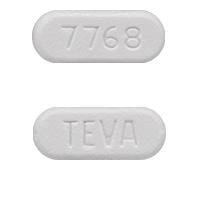 Pill Finder: TEVA 7768 White Elliptical / Oval - Medicine.com