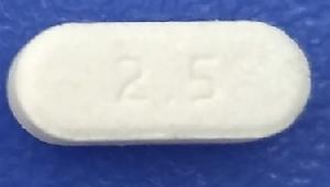 Pill Finder: EVR 2.5 White Elliptical / Oval - Medicine.com