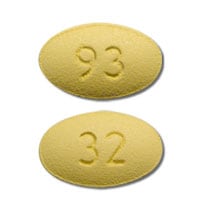 Pill Finder: 93 32 Yellow Elliptical / Oval - Medicine.com