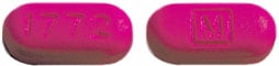Pill Finder: 1772 M Pink Elliptical / Oval - Medicine.com