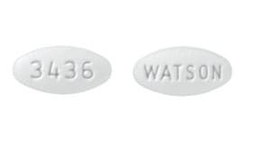 Pill Finder: 3436 WATSON White Elliptical / Oval - Medicine.com