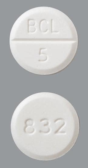 Pill Finder: 832 BCL 5 White Round - Medicine.com