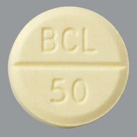 Pill Finder: 832 BCL 50 Yellow Round - Medicine.com