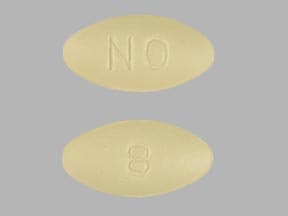 Pill Finder: NO 8 Yellow Elliptical / Oval - Medicine.com