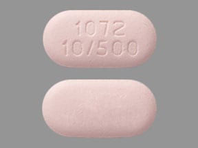Pill Finder: 1072 10/500 Pink Capsule-shape - Medicine.com