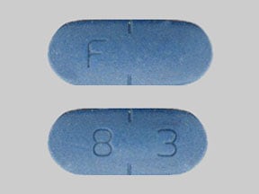 Pill Finder: F 8 3 Blue Capsule-shape - Medicine.com