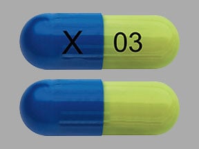 Pill Finder: X 03 Blue Capsule-shape - Medicine.com