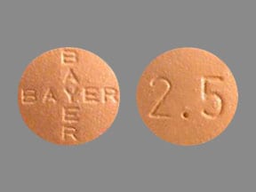 Pill Finder: BAYER BAYER R 2.5 Orange Round - Medicine.com